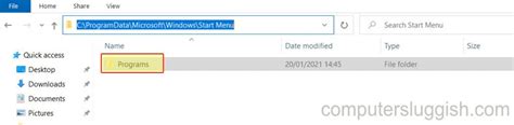How To Remove A Shortcut From The Windows Start Menu Computersluggish