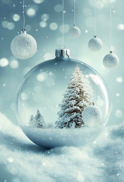 Christmas Ornament Sitting On Top Of A Snow Covered Ground Generative