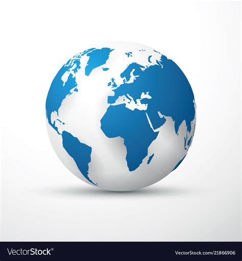 Blue Earth Globe Royalty Free Vector Image Vectorstock