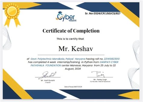 Keshav Gaur On Linkedin Python Internship 💫