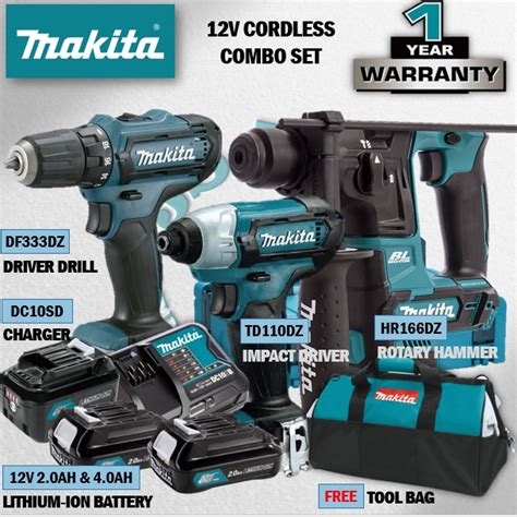 MAKITA CXT 12V Combo Set RM1849 HR166DZ Rotary Hammer DF333DZ