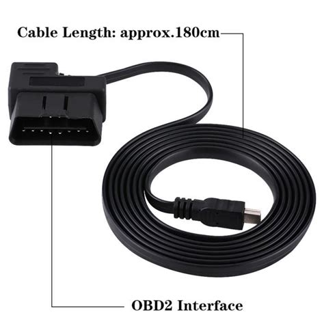 Adaptateur de rallonge de diagnostic OBDII OBD EOBD broches vers mini câble USB cm pour