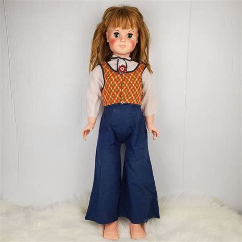 Eegees Toys Vintage Eegees 3 Talking Pull String Doll With Outfit