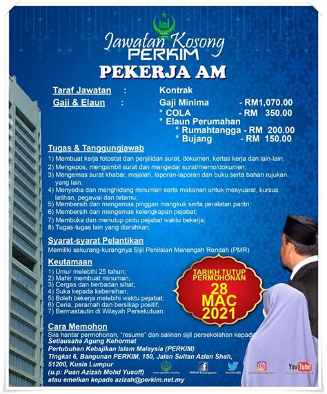 Iklan Jawatan Pertubuhan Kebajikan Islam Malaysia Perkim • Portal