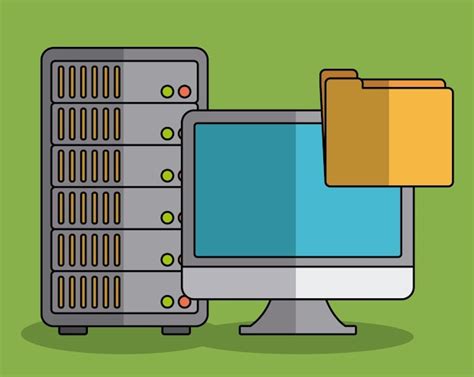 Premium Vector Data Center Cabinet Computer And Folder Icon