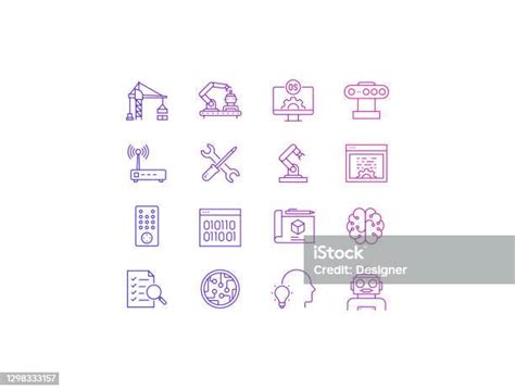 機器人工程相關線路圖示向量符號插圖向量圖形及更多物聯網圖片 物聯網 外型 活動中 Istock