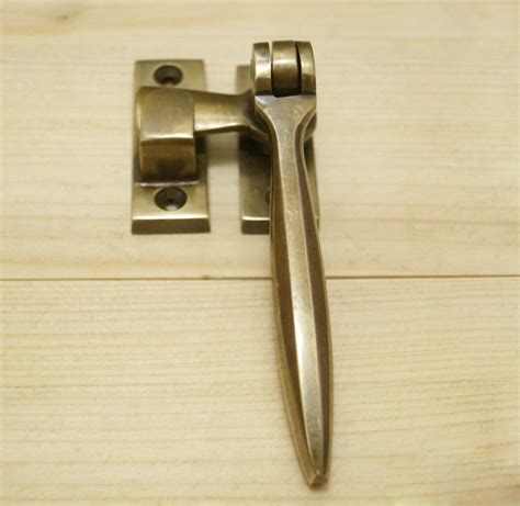 Antique Vintage Solid Brass Latch Catch Lock Handle Safe Gate Door Etsy