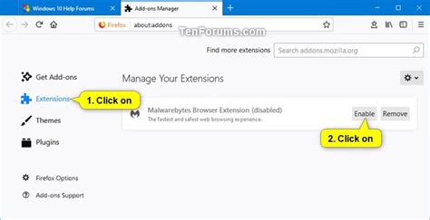 Enable Or Disable Extensions In Mozilla Firefox Tutorials