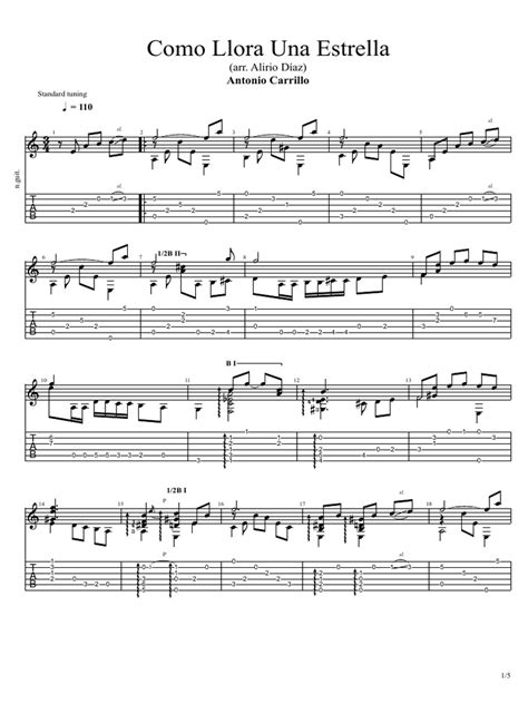 Partitura Guitarra Como Llora Una Estrella Pdf