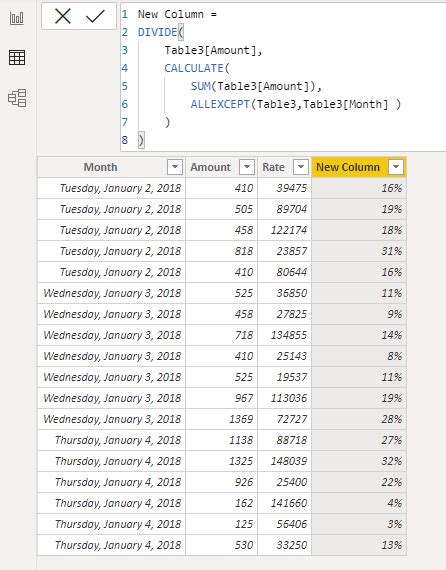 solved calculated column calculation to sum based on da