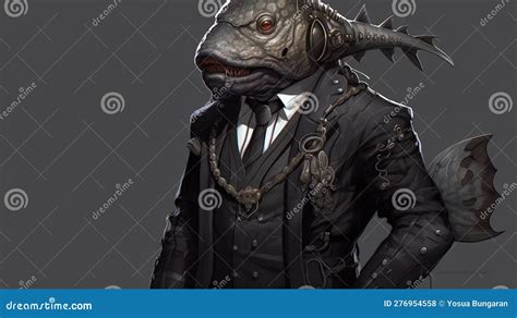 Anthropomorphic Black Goat In Business Suit Sitting In Leather Armchair