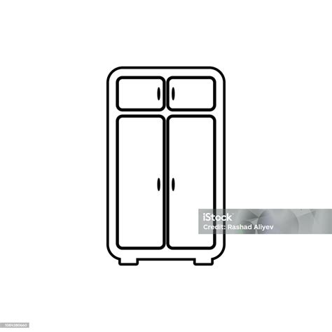 찬 장 아이콘입니다 모바일 개념 및 웹 애플 리 케이 션 아이콘 가구의 요소입니다 웹사이트 디자인 및 개발 응용 프로그램 개발에 대 한 얇은 라인 아이콘 0명에 대한 스톡