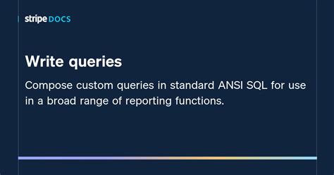 Write Queries Stripe Documentation