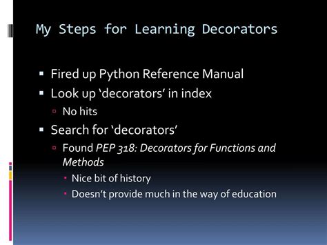 PPT Python Decorators Useful Patterns And Idioms PowerPoint
