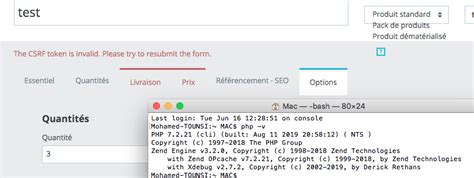 i can t modify or create a new product the csrf token is invalid