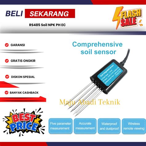 Jual RS485 Soil NPK PH EC Temp Humidity Sensor Tester 7 In 1 Soil