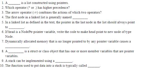 Solved A Is A List Constructed Using Pointers Which Chegg