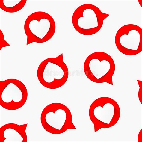 The Red Love Seamless Pattern With Hearts Stock Vector Illustration