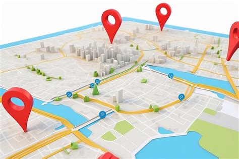 Premium Photo City Map With Navigation Locator Pin From Point A To