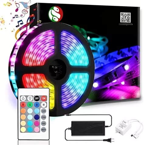 Tira Led Multicolor Rgb 5050 Rollo 5 Metros Luces Decoración MercadoLibre