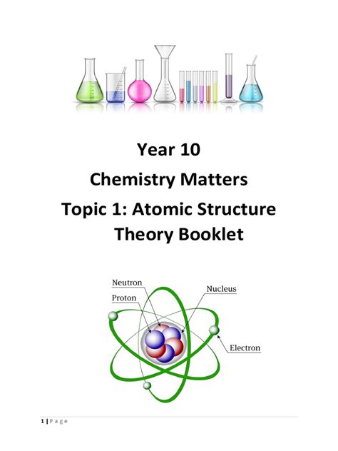 Topic 1 Atomic Structure Theory Booklet Pdf