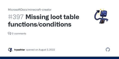 Missing Loot Table Functionsconditions · Issue 397 · Microsoftdocs