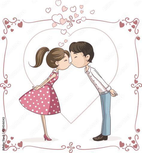 Cartoon Couple Kissing
