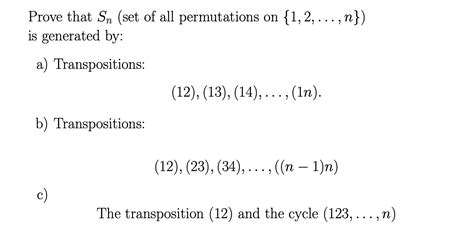 Solved Prove That Sn Set Of All Permutations On Chegg Com