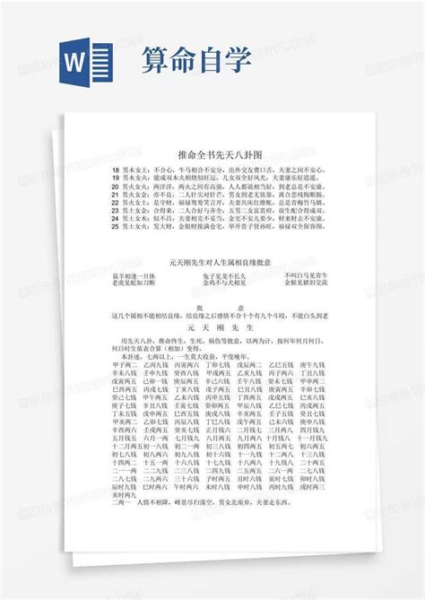 算命自学word模板下载 编号qgmgwppp 熊猫办公