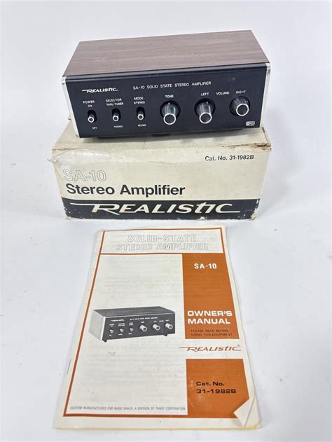 Lot Vintage Realistic Sa 10 Solid State Stereo Amplifier Nodel No 31