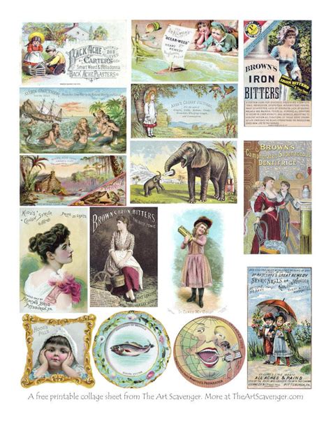 Collage Sheets Free Printables Ephemera Digital Collage Sheets Free