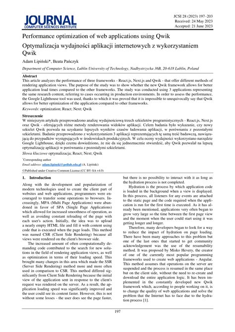 Pdf Performance Optimization Of Web Applications Using Qwik