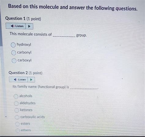 Solved Molecule 1 Question 1 3 Molecule 1 Based On