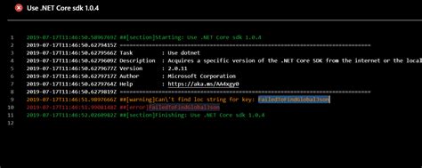 Usedotnetcore Globaljson Error Message Is Not Localized · Issue 10919 · Microsoftazure