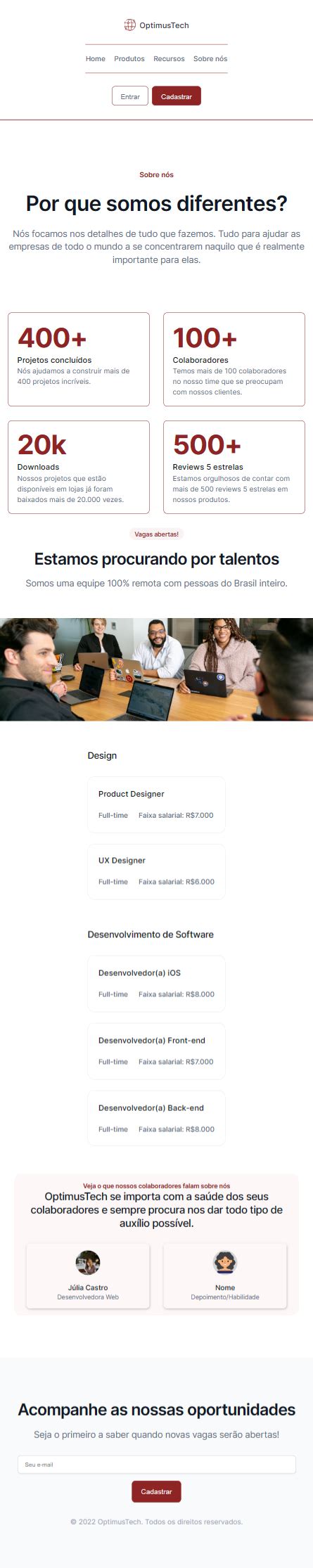 Github Gustavof7optimustech 7daysofcode Optimustech Landing Page