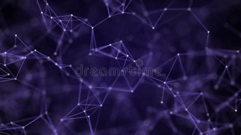 Abstract Technology Background From Animated Lines And Dots Looping Seamless Space Geometrical