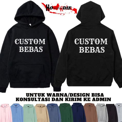 Jual Hoodie Nusantara Sweater Pria Custom Sablon Satuan Print Foto Desain Sendiri Crewneck