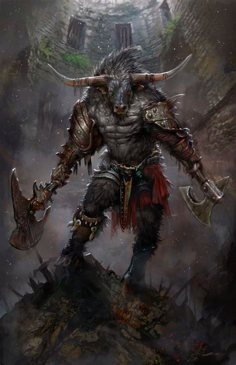 Minotaur Fantasy Monster Dark Fantasy Art Fantasy Art