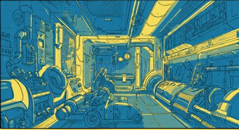 Futuristic Spacecraft Interior Design With Advanced Technology And Control Panels Stock Image