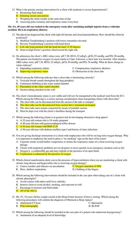 Solution Medical Surgical Nursing Practice Test 3 Studypool