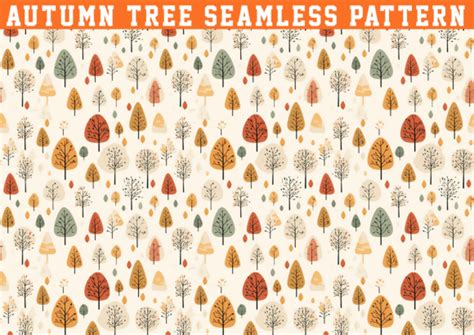 Autumn Tree Pattern Graphic By Seasonal · Creative Fabrica