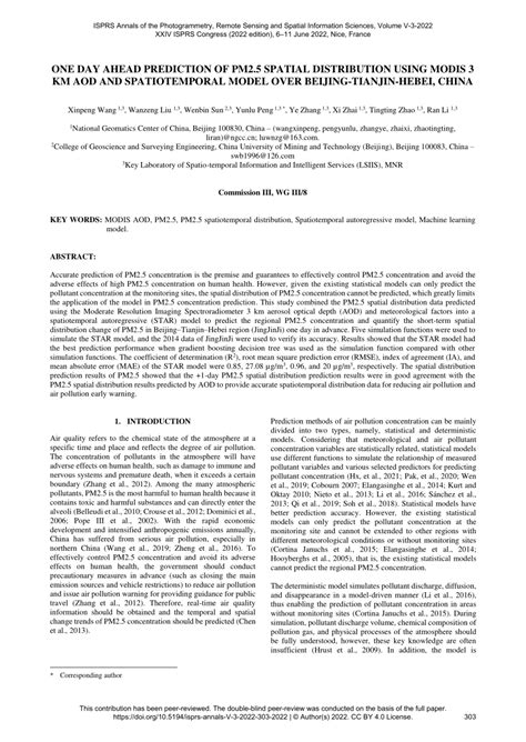 Pdf One Day Ahead Prediction Of Pm25 Spatial Distribution Using