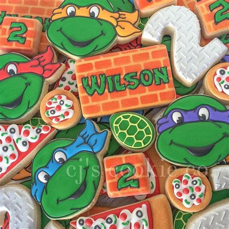 Tmnt Brick Wall Stencil Sugar Cookies