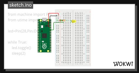 rpi led intermitente upython wokwi esp32 stm32 arduino simulator
