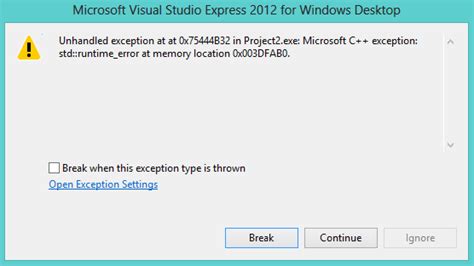 C Disable Error Popup In Visual Studio Stack Overflow