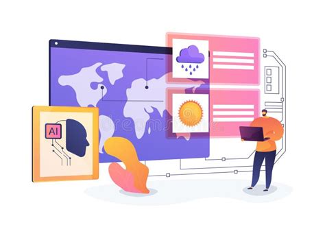 Ai Analyzed Weather Forecasting Abstract Concept Vector Illustration