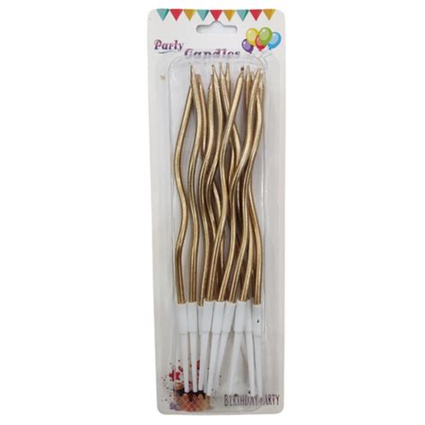 სპირალის სანთელი ღია ოქროსფერი 12ც Roma • რომა