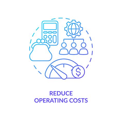 Reduce Operating Costs Blue Gradient Concept Icon Outsourcing Benefit
