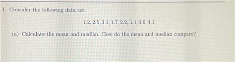 Solved Consider The Following Data Chegg