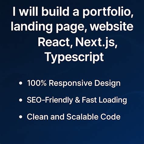 Build A Portfolio Landing Page Website In React Next Js Typescript By Sufyanaslamddd Fiverr